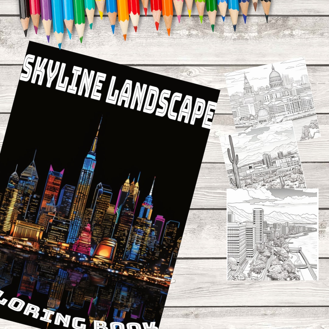 Skyline Landscapes Coloring Book, 50 Pages of Coloring, 50 Cities of ...