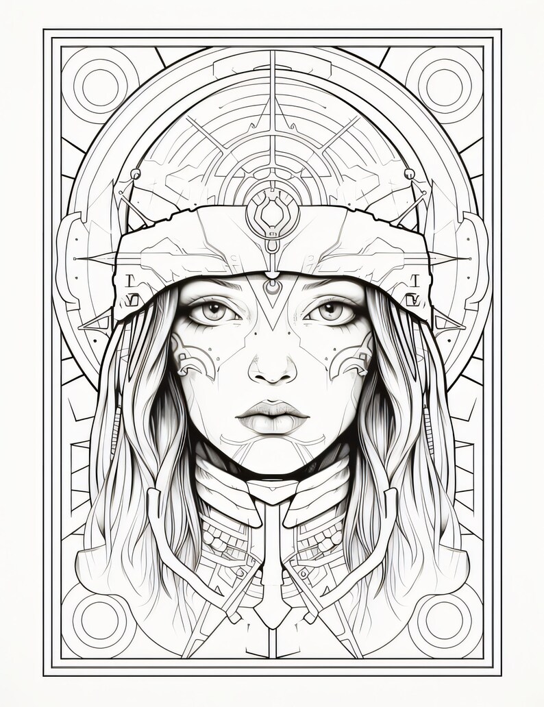 Tarot Card Coloring Book, Celestial Tarot Card, Fortune Teller Coloring ...