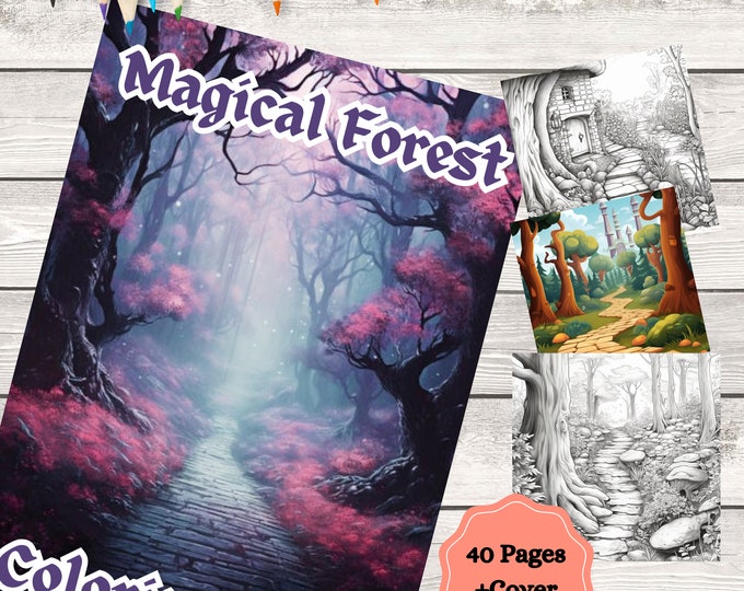 41 Enchanted Forest Coloring Book Pages, Magical Forest Coloring Pages ...