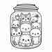 Cute Animals in a Jar Coloring Book, 50 Pages of Coloring, Animals ...