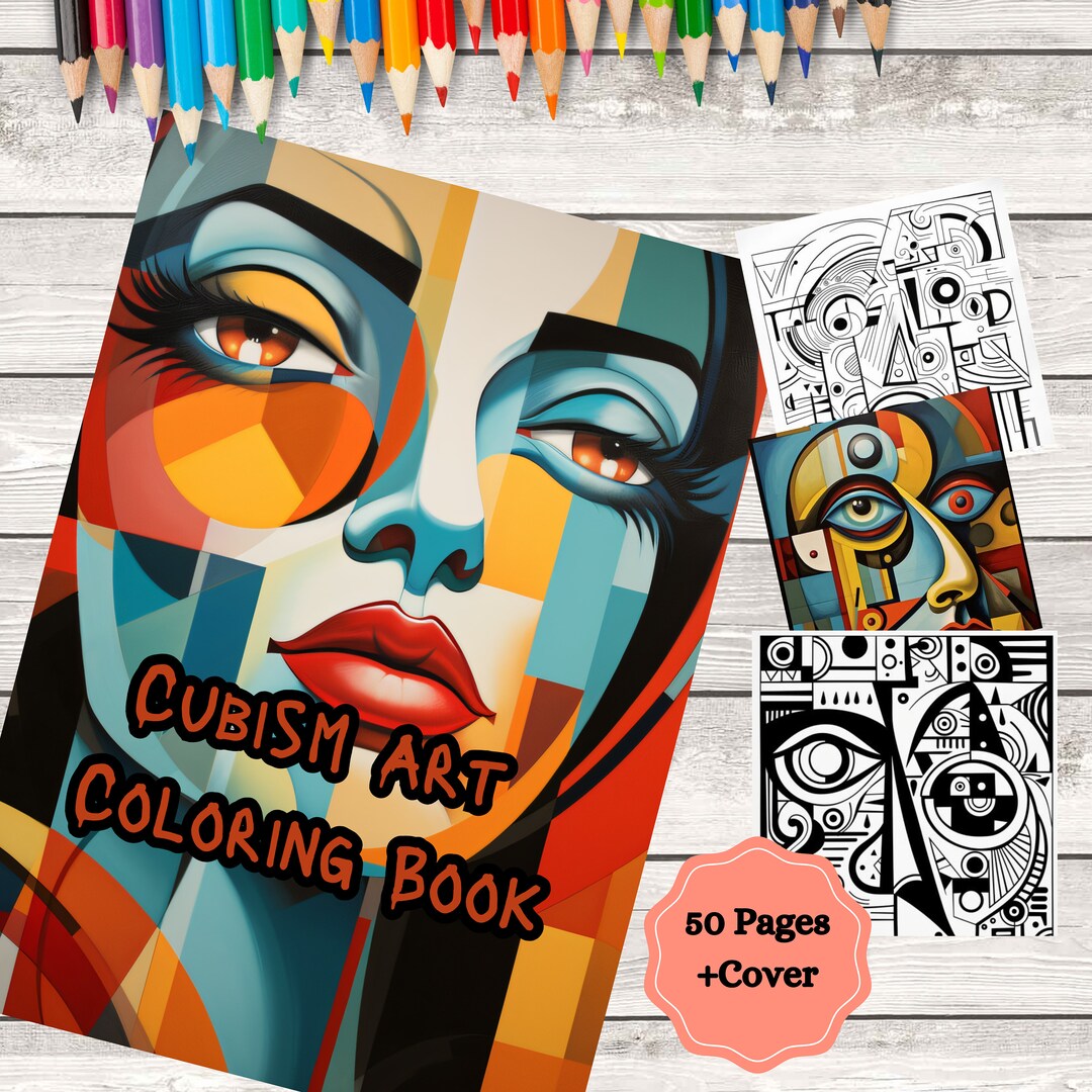 Cubism Art Coloring Book, 50 Pages of Coloring, Abstract Coloring Pages ...