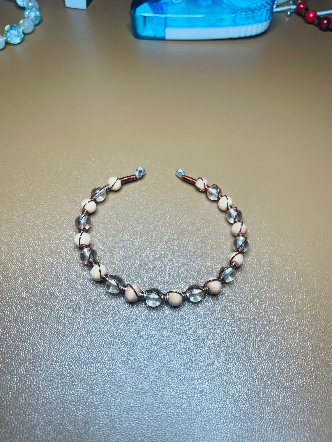 Beaded Wire Bracelet - Etsy