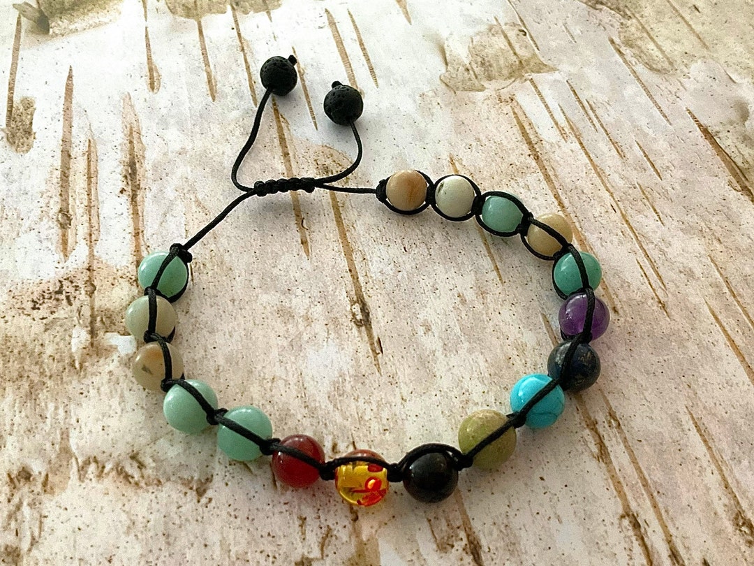 Braided Bead Bracelet, Natural Flower Amazonite With Draw String - Etsy