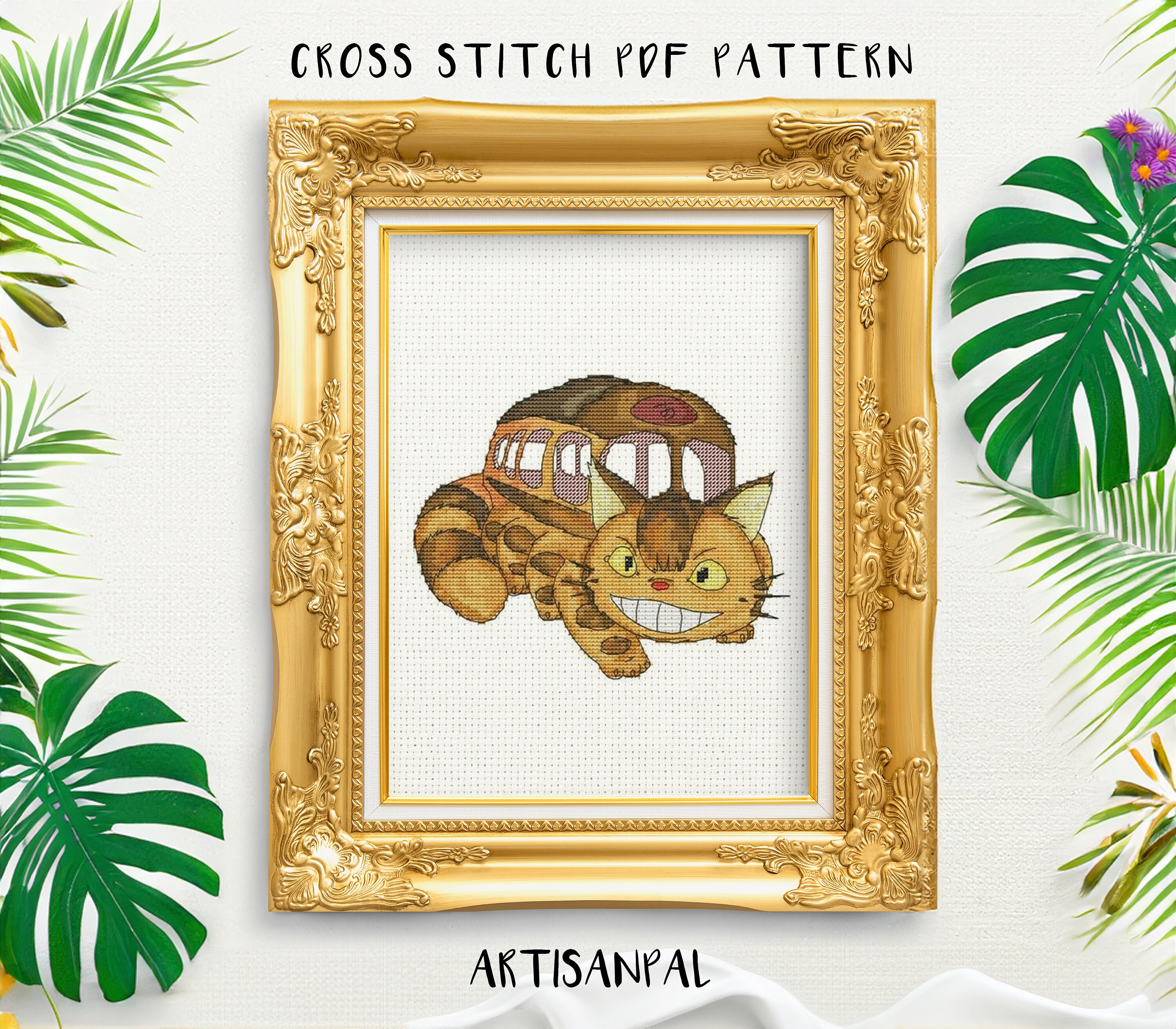 Anime Cat Cross Stitch Pattern, Embroidery Pattern, Anime Easy Stitch ...