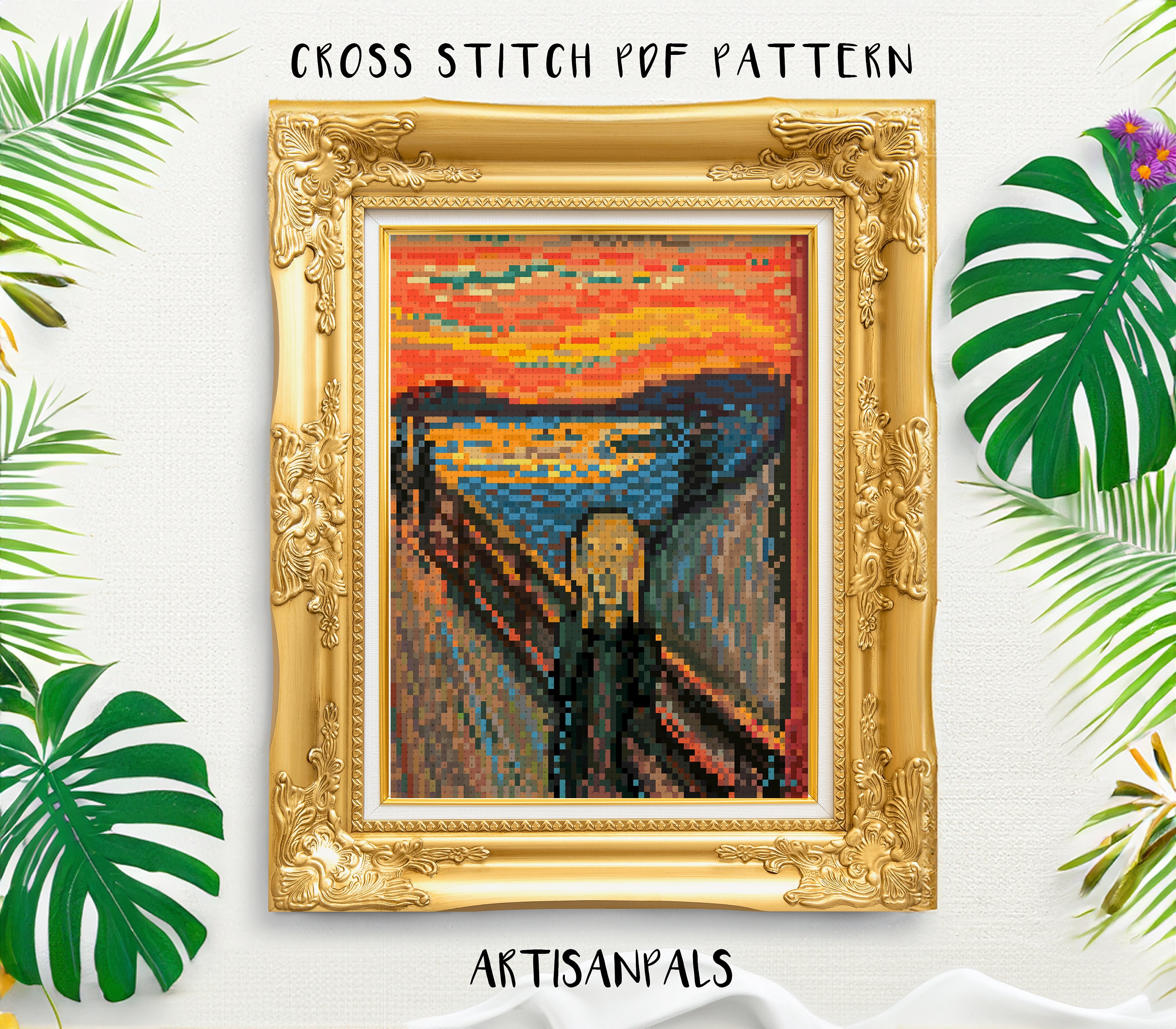 Art Cross Stitch Pattern, Surrealist Embroidery Pattern, Surreal Easy ...