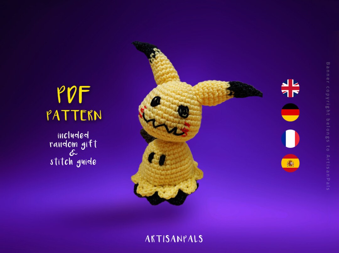 Mimikyu Crochet Pattern, Pokemon Amigurumi Pattern, Animal Easy Crochet ...