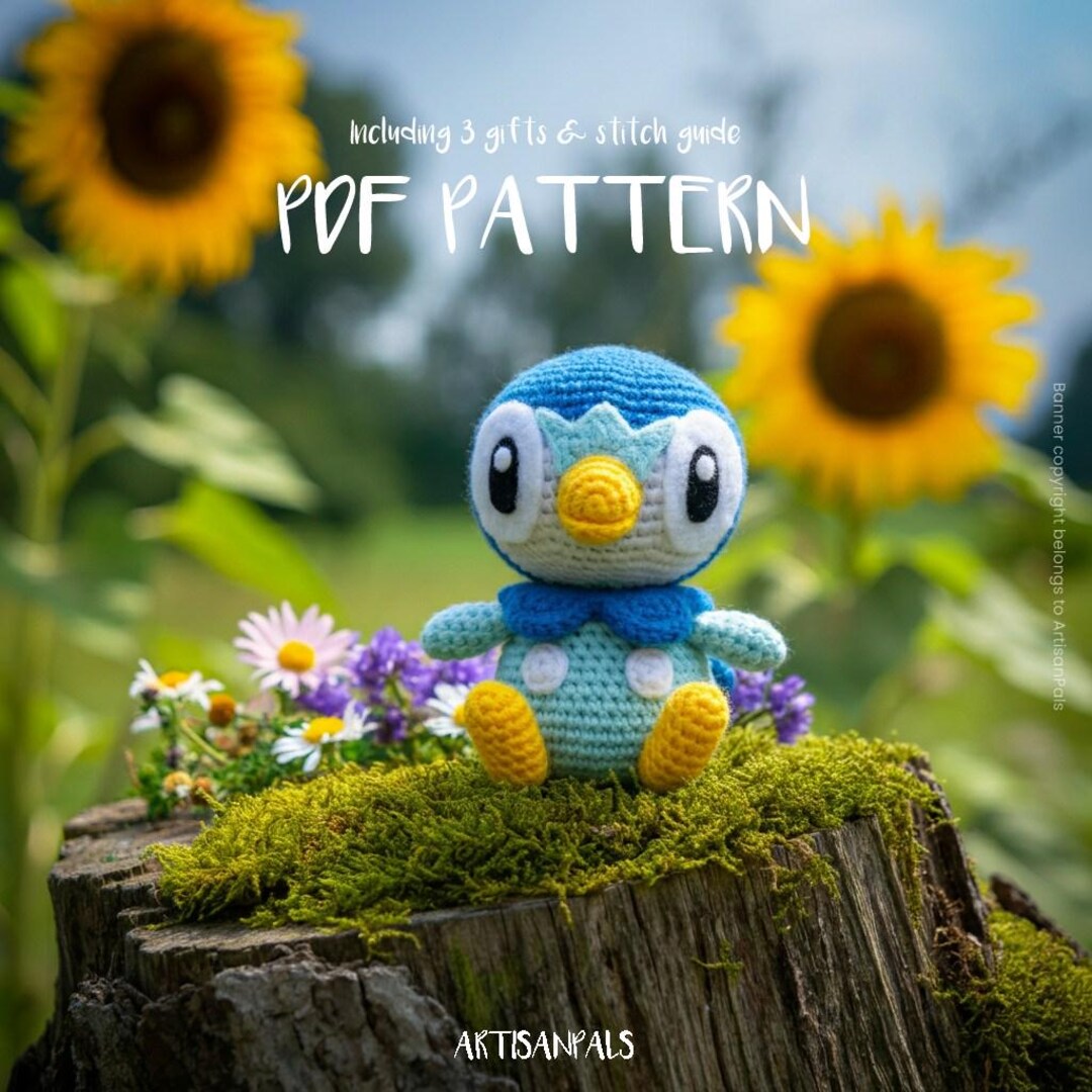 Piplup Crochet Pattern, Pokemon Amigurumi Pattern, Animal Easy Crochet ...