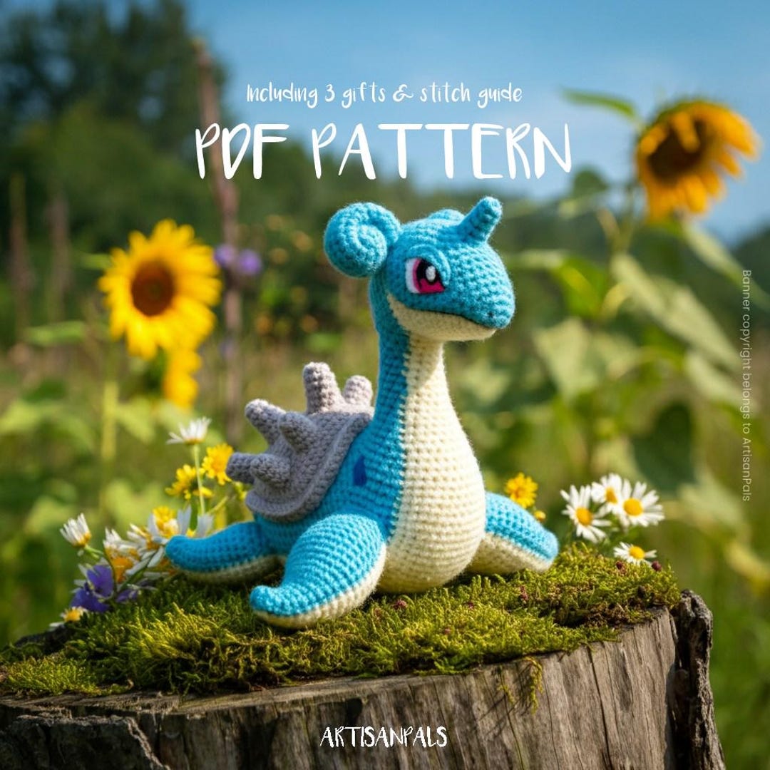 Lapras Crochet Pattern, Pokemon Amigurumi Pattern, Animal Easy Crochet ...