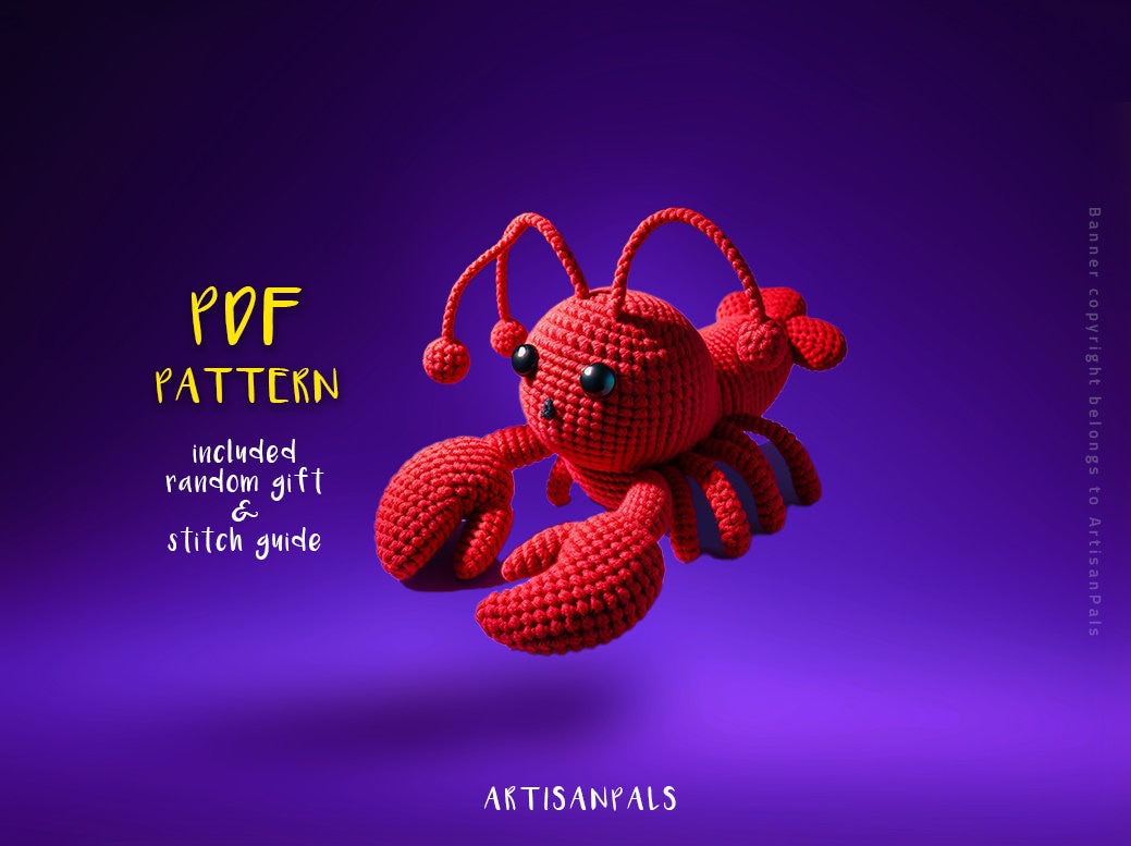 Lobster Crochet Pattern, Lobster Amigurumi Pattern, Animal Easy Crochet ...