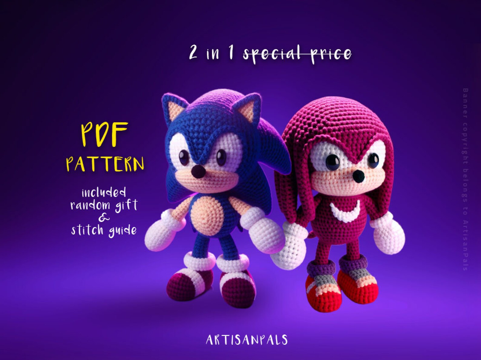 Knuckles-sonic Crochet Patterns, Amigurumi Pattern, Animal Easy Crochet ...