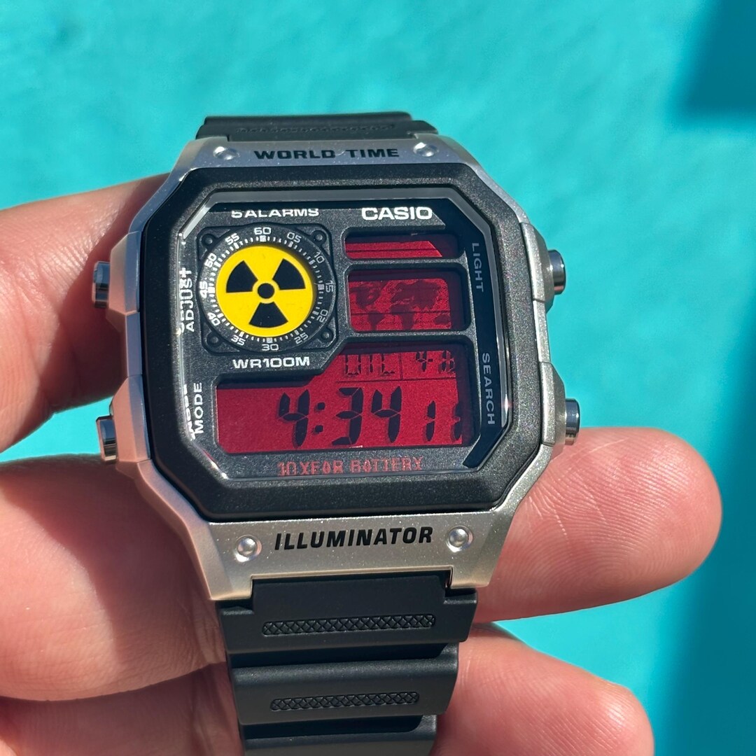 Costumed Casio AE1200WH-1CV Watch Red Apocalypse - Etsy