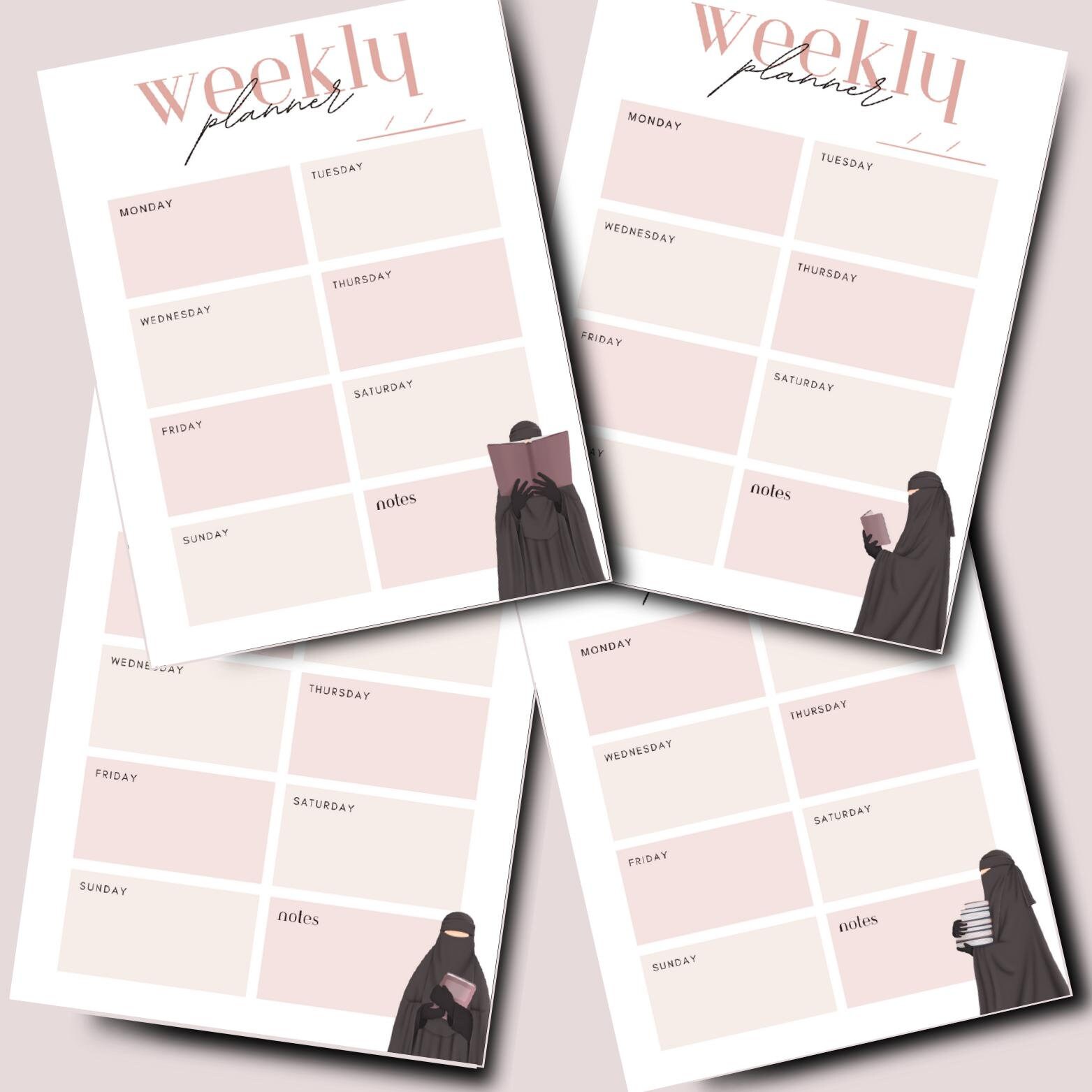 Muslimah Weekly Planner List,muslimah Planner Bundle,agenda for Muslim ...