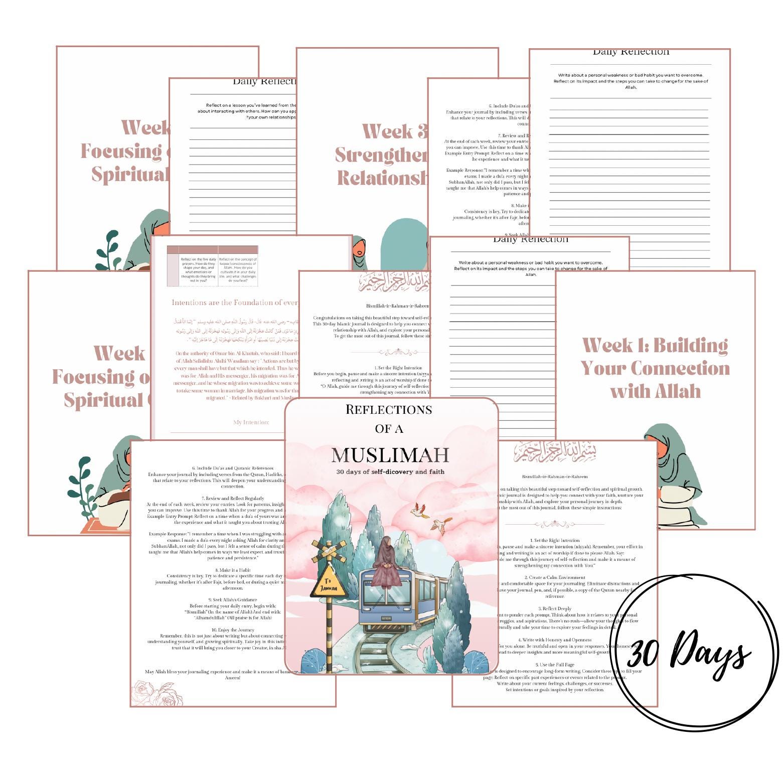 Prompted Islamic Journal for Muslim Women | 30-day Self-reflection ...