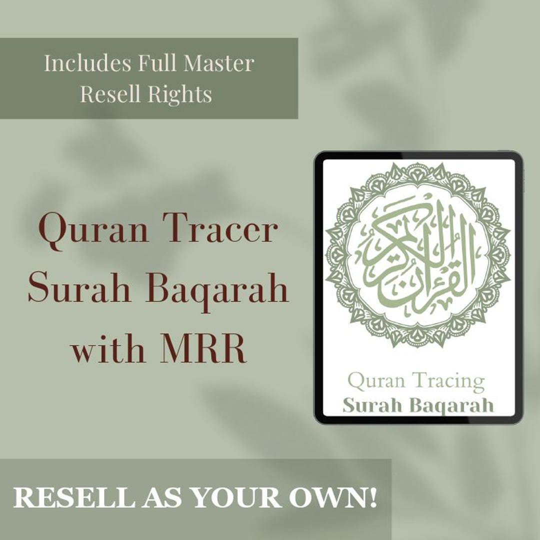 Quran Tracer Master Resell Rights, Surah Baqarah Writing Quran Juz 1 ...
