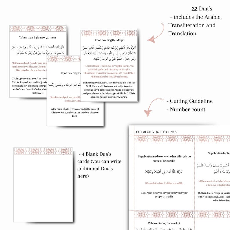 Daily Dua Cards Digital Download Islamic Printable Supplication in ...