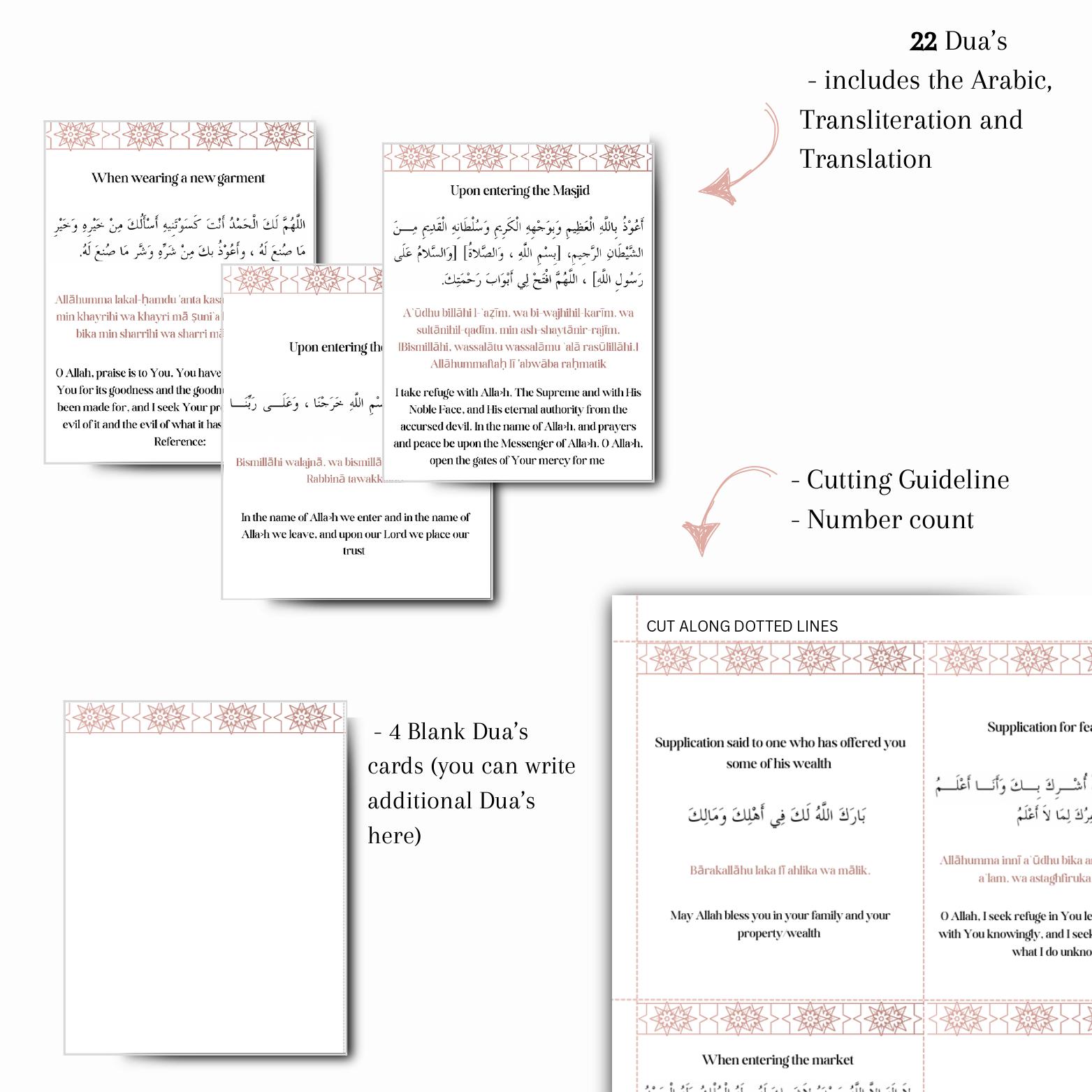 Daily Dua Cards Digital Download Islamic Printable Supplication in ...
