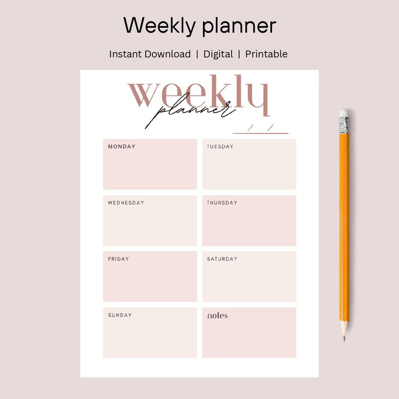 Weekly Planner to Do List Printable Weekly Schedule Journal Weekly ...