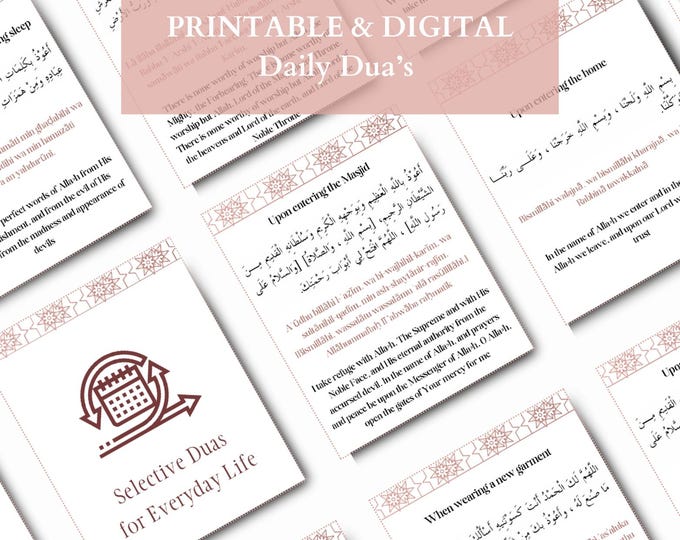 Daily Dua Cards Digital Download Islamic Printable Supplication in ...