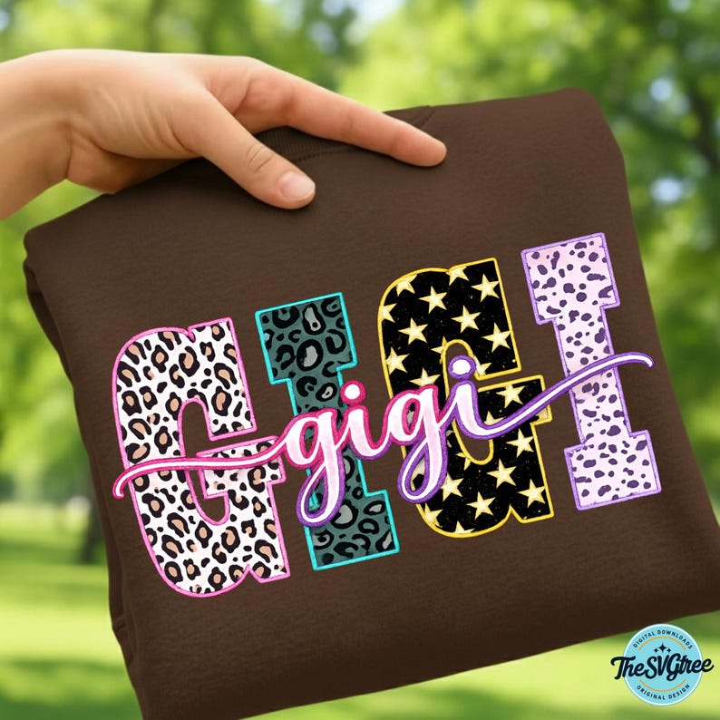 Leopard Gigi PNG, Nana Name Cut File, Cricut Granny Gift Design ...
