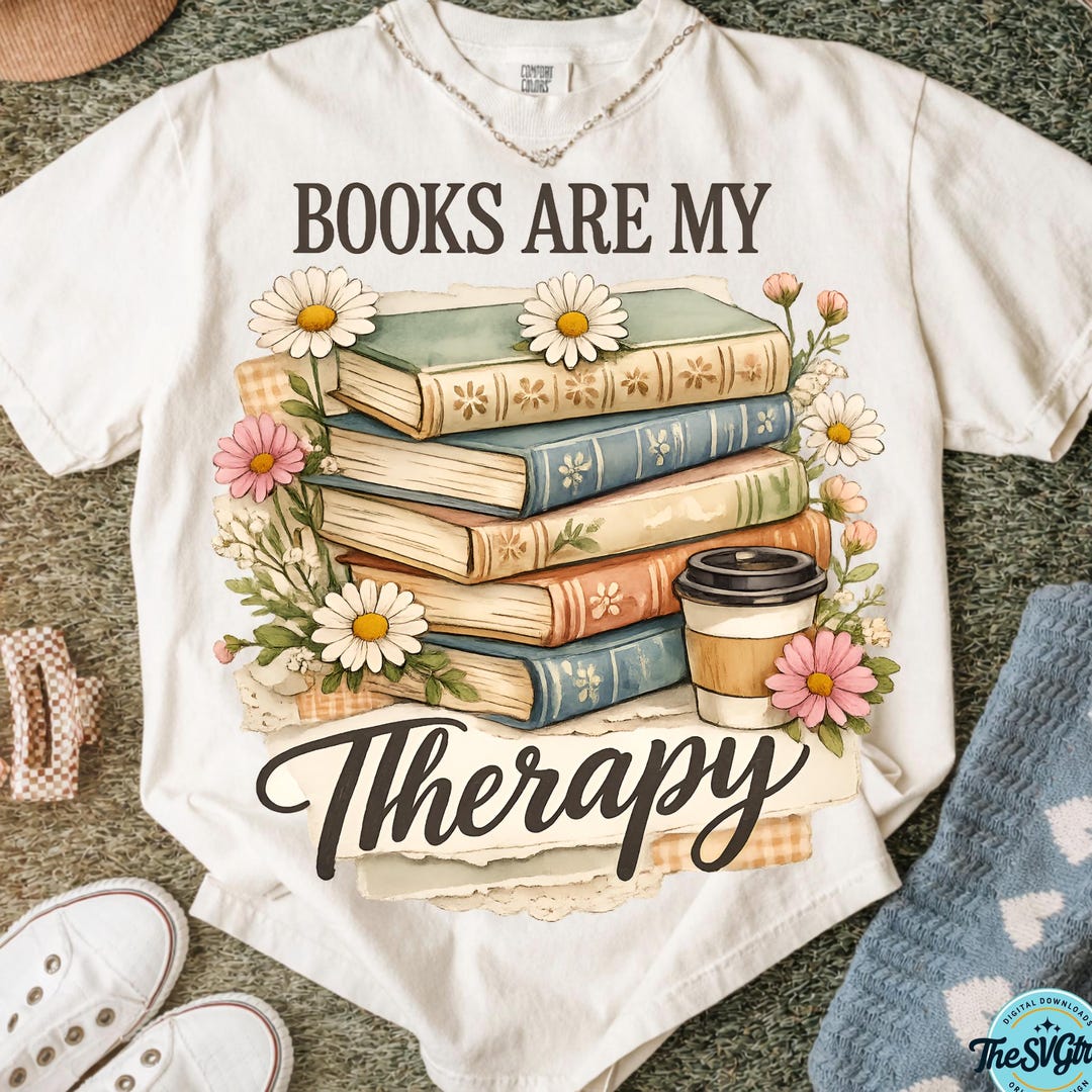 Retro Floral Book SVG PNG, Cottagecore Reading Graphics (digital ...