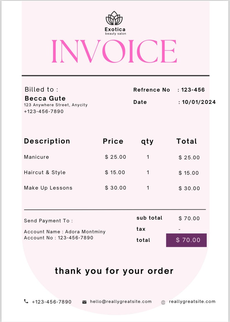 Invoice Template | Digital Template | Editable Template | Business ...