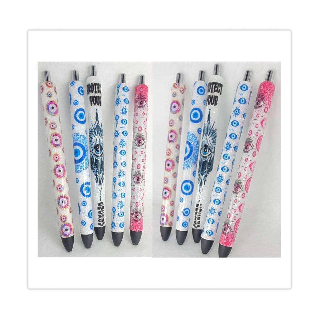 Pink Evil Eye Glitter Pen Evil Eye Pens Custom Glitter Pens Inkjoy Gel ...
