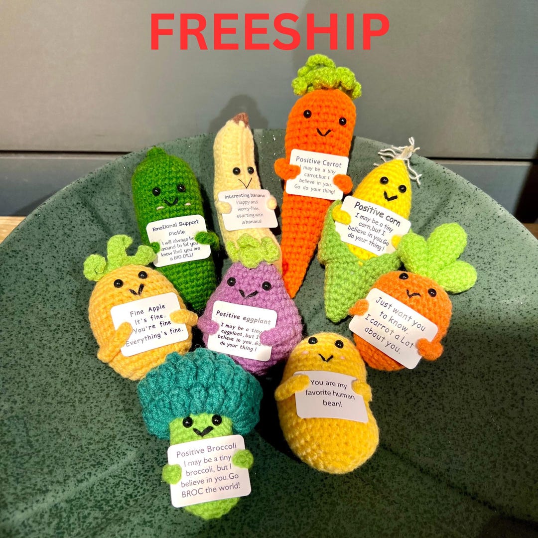 Emotional Support Crochet Toy Mental Health Funny Cute Gift for Her ...