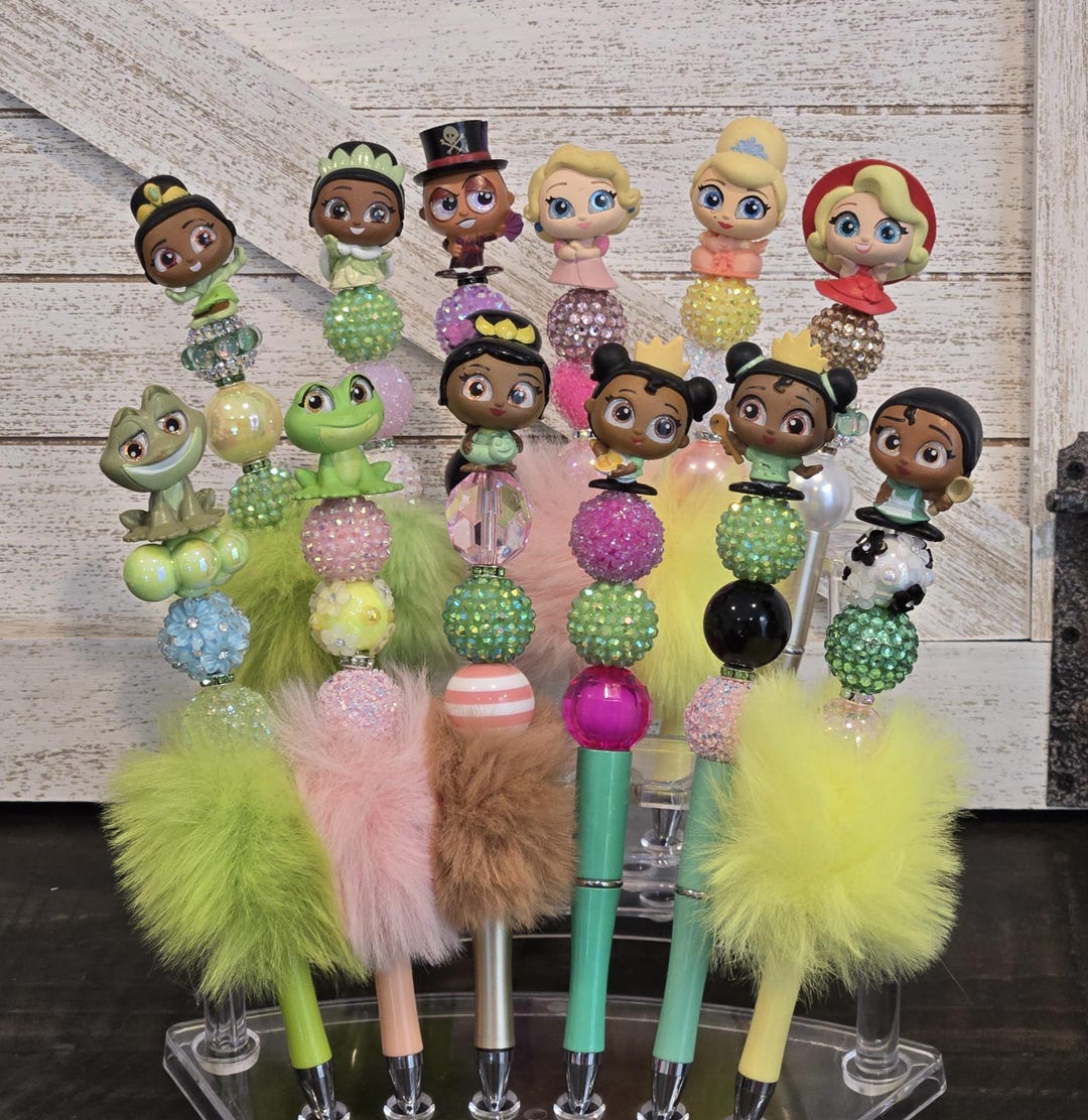 Princess and the Frog Beaded Pens and Pencils With Doorable Toppers - Etsy