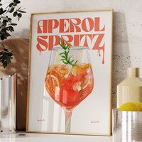 Aperol Spritz Print Cocktail Poster Retro Küchen Deko Küchenposter ...