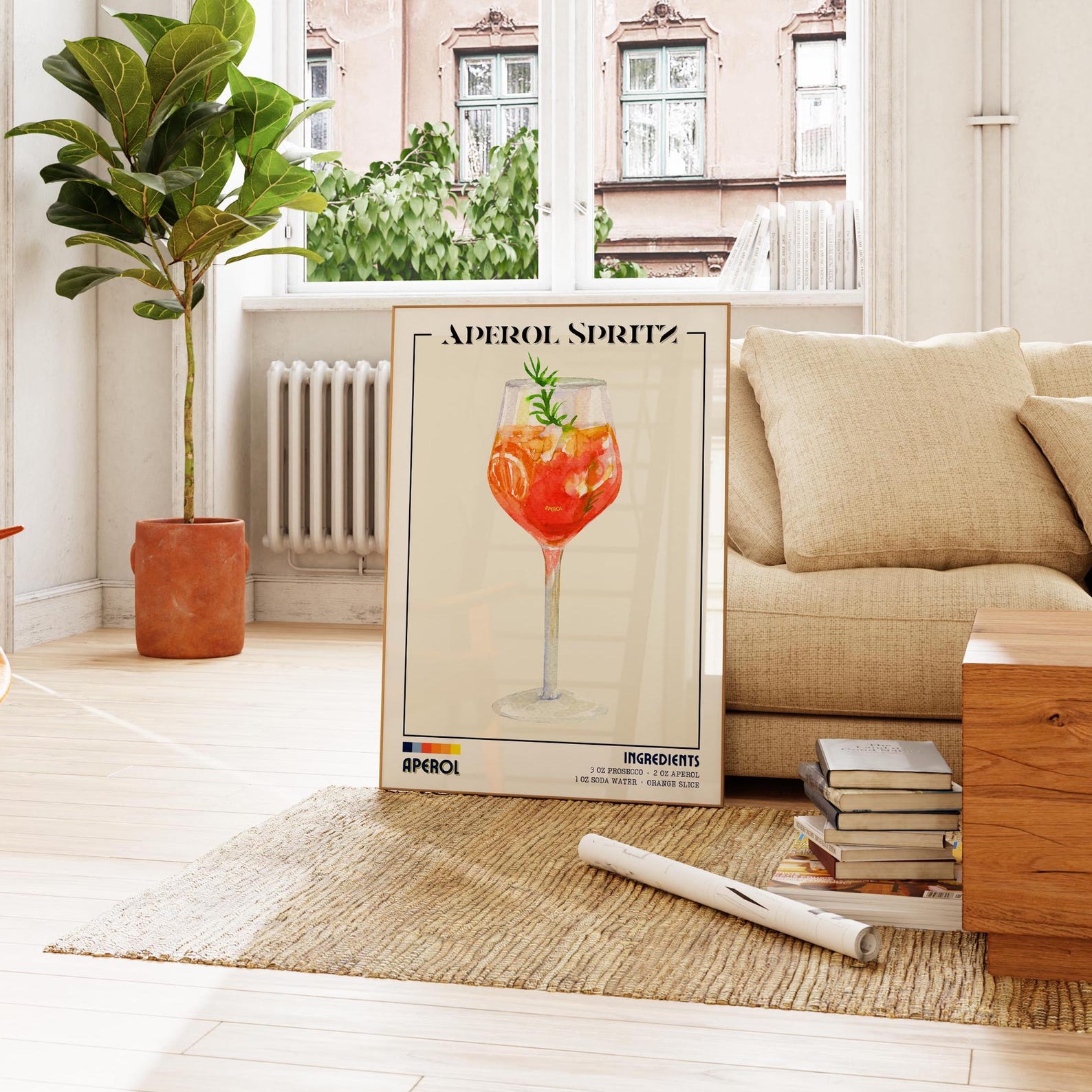Aperol Spritz Print Cocktail Poster Retro Print Kitchen Decoration ...
