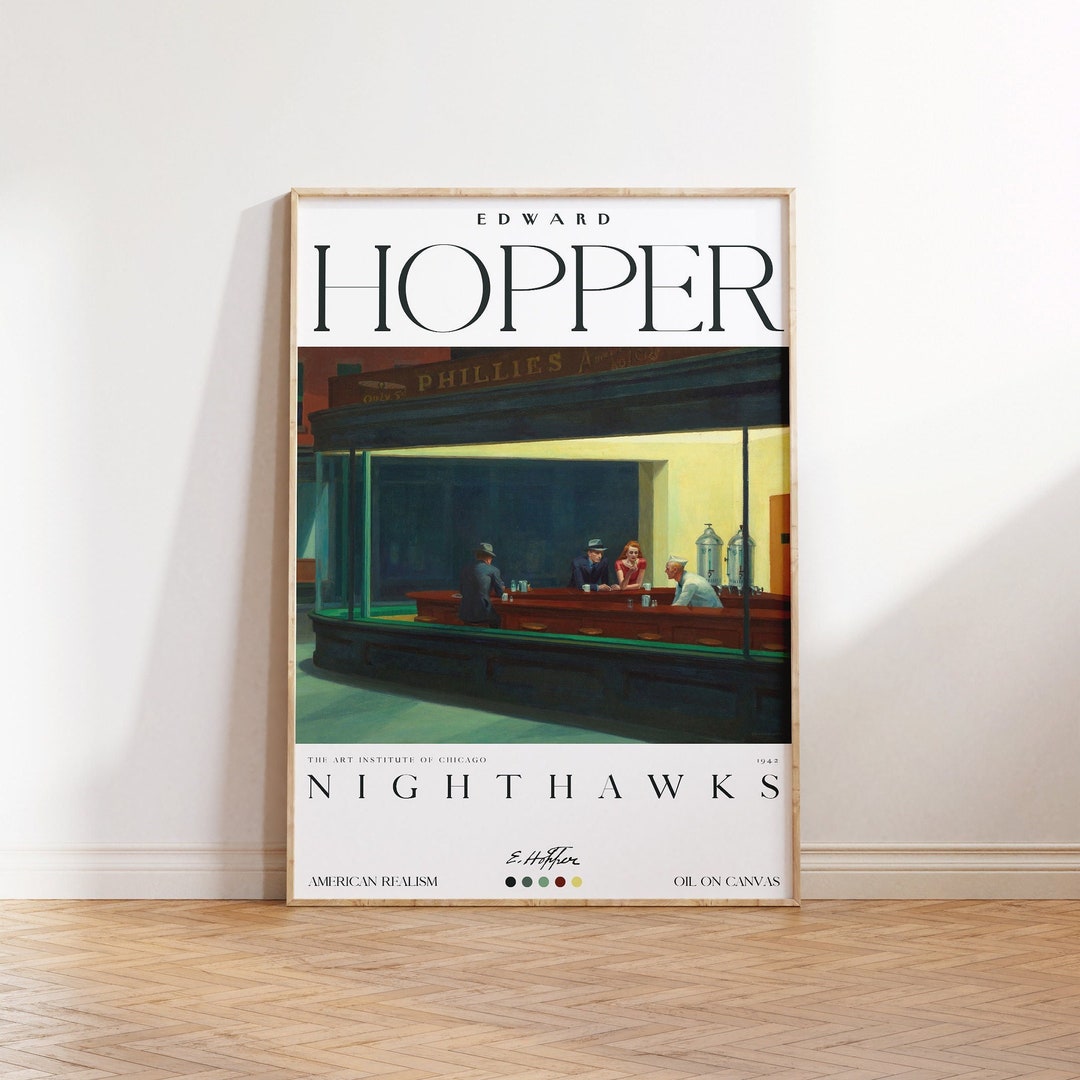 Edward Hopper Nighthawks Poster - Hopper Print, Moderne Kunst ...