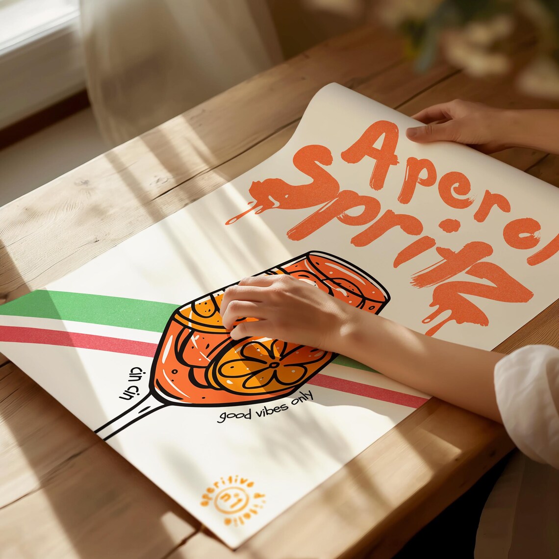 Aperol Spritz Print Cocktail Poster Retro Kitchen Decoration Kitchen ...