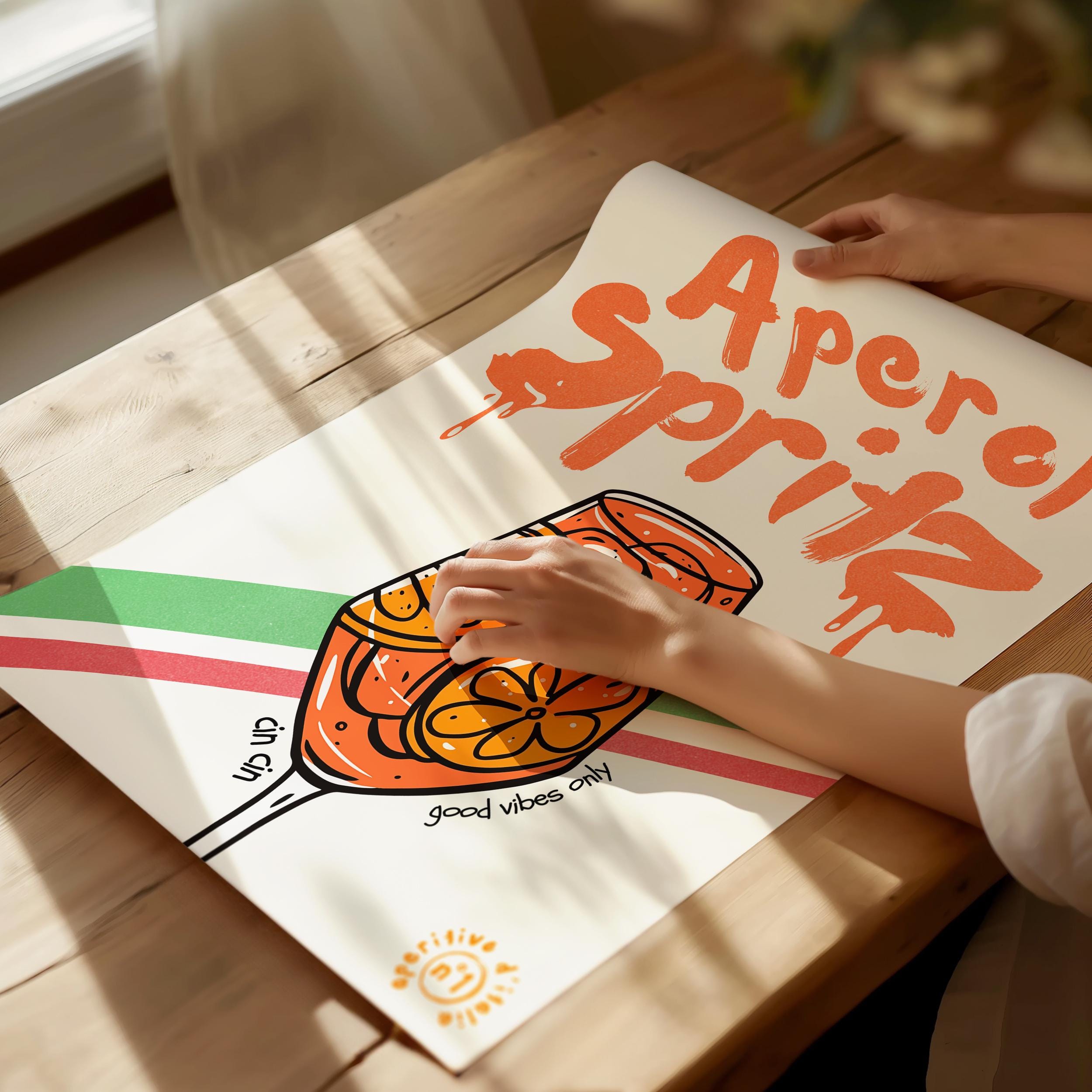 Aperol Spritz Print Cocktail Poster Retro Kitchen Decoration Kitchen ...