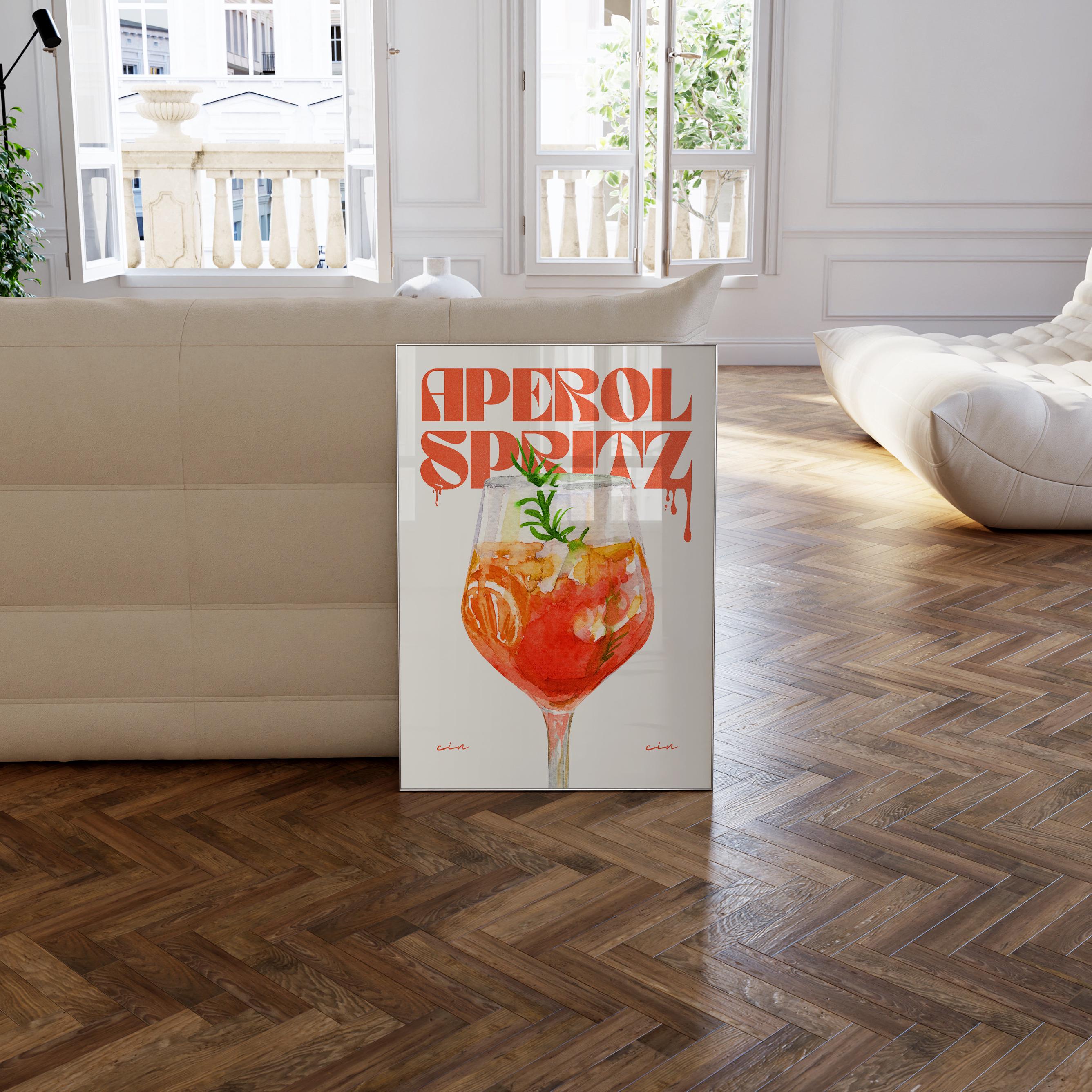 Aperol Spritz Print Cocktail Poster Retro Kitchen Decoration Party Room ...