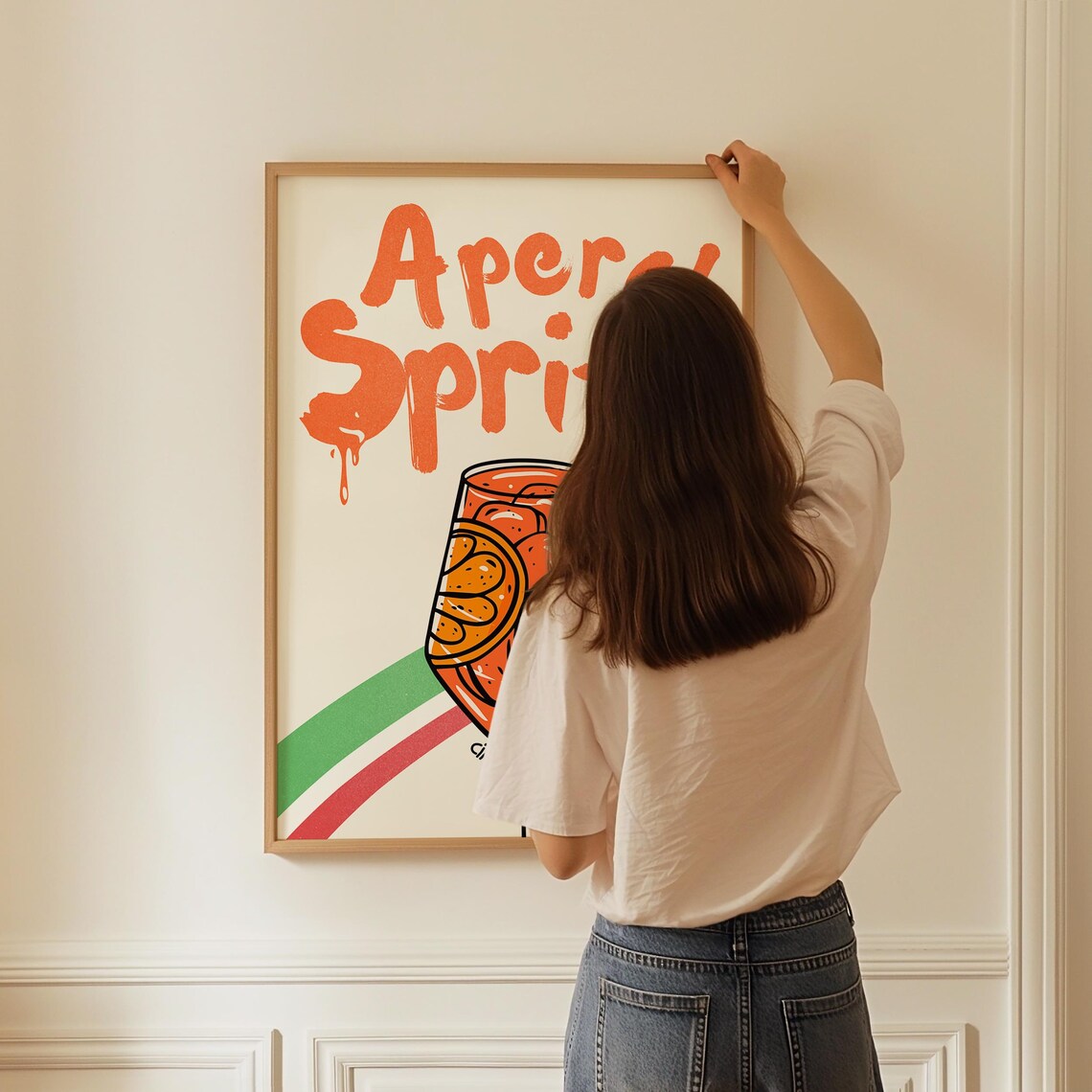 Aperol Spritz Print Cocktail Poster Retro Kitchen Decoration Kitchen ...