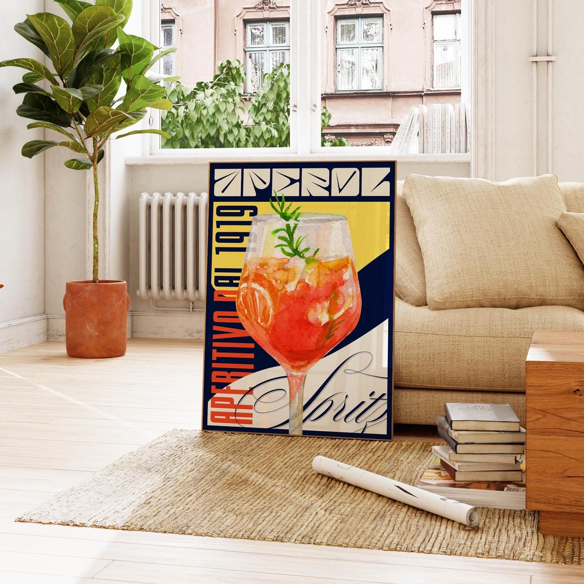 Aperol Spritz Print Retro Cocktail Poster Kitchen Decor Kitchen Poster ...