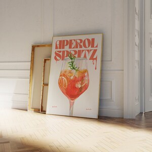 Aperol Spritz Print Cocktail Poster Retro Kitchen Decoration Party Room ...