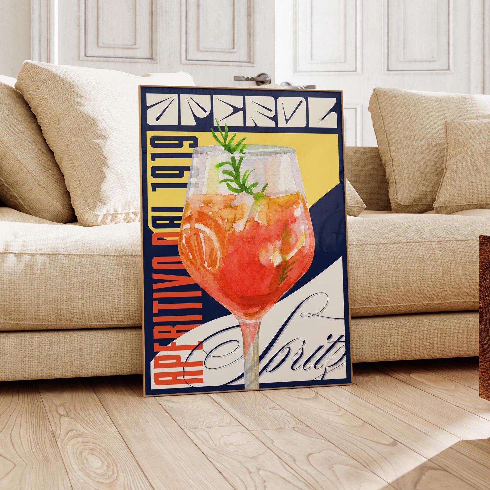 Aperol Spritz Print Retro Cocktail Poster Kitchen Decor Kitchen Poster ...