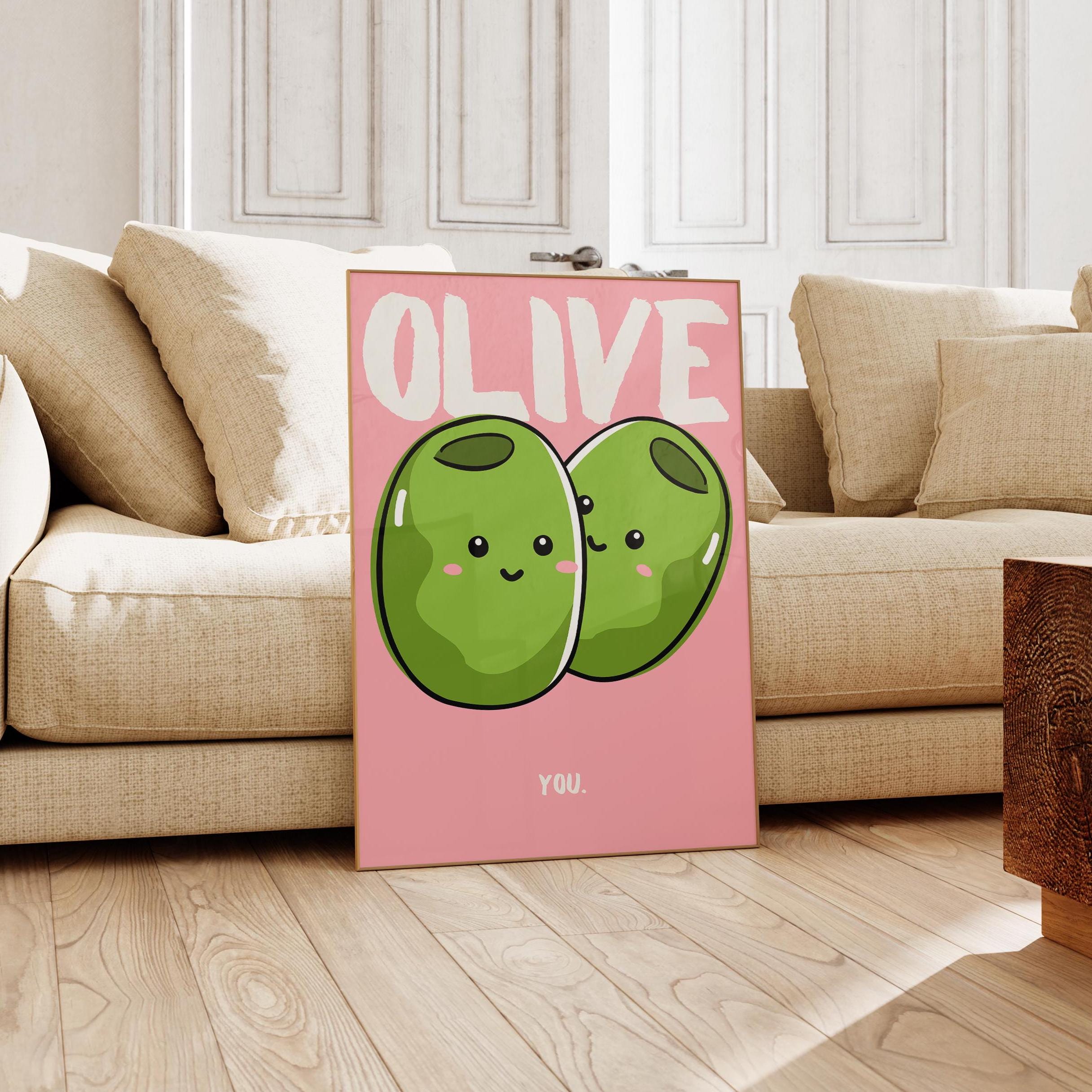 Olive You Poster Girly Print Wall Art Pink Maximalist Art Print ...