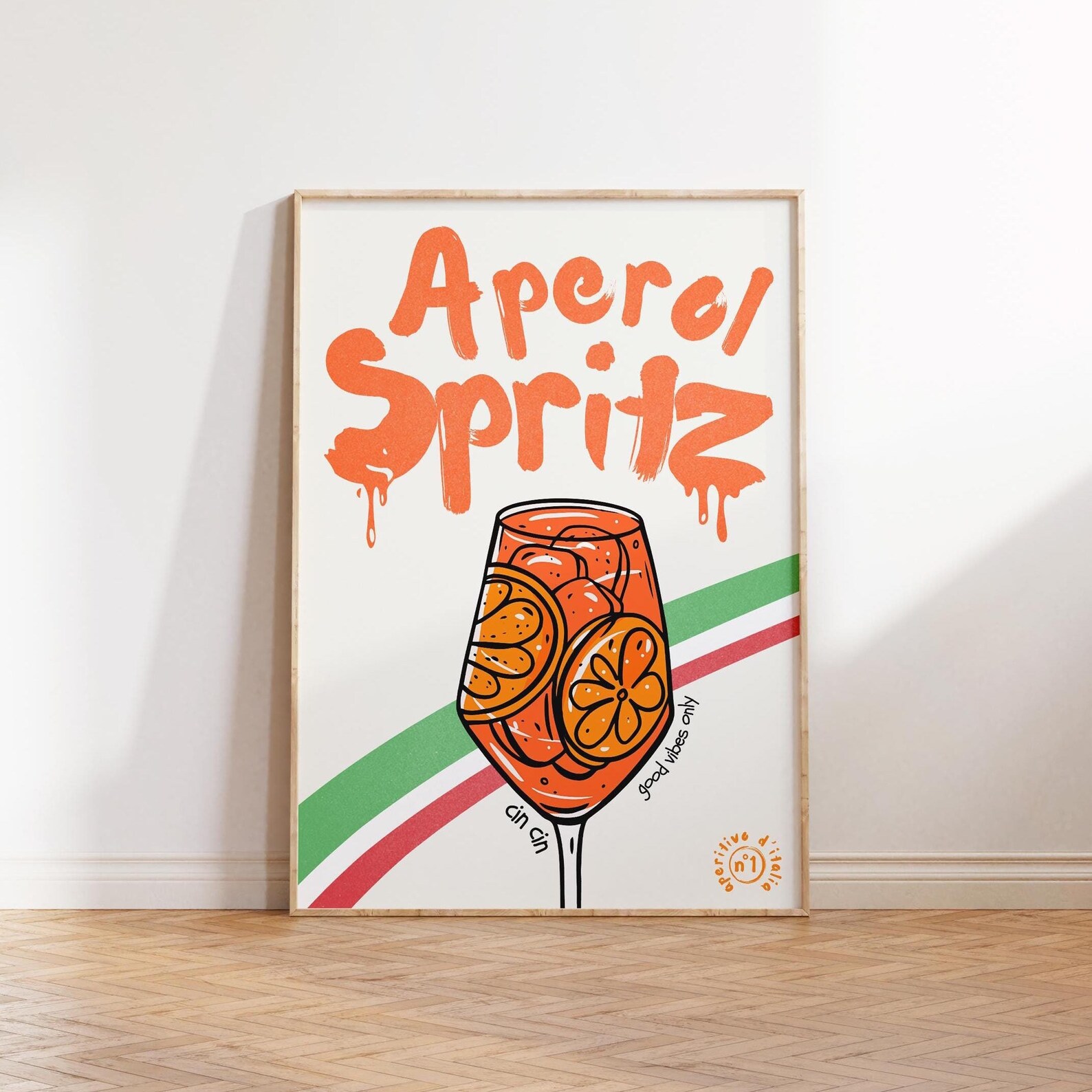 Aperol Spritz Print Cocktail Poster Retro Kitchen Decoration Kitchen ...