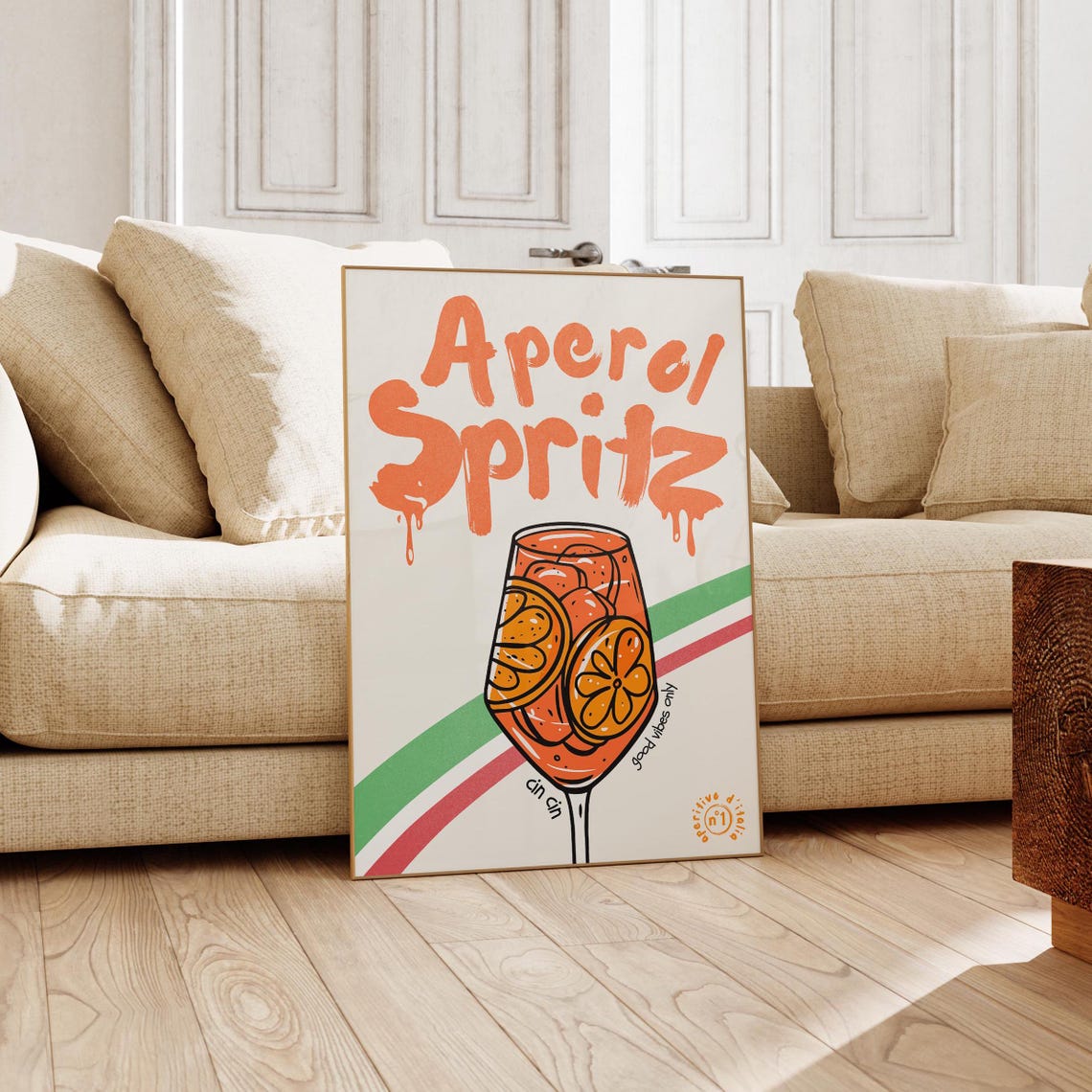 Aperol Spritz Print Cocktail Poster Retro Kitchen Decoration Kitchen ...