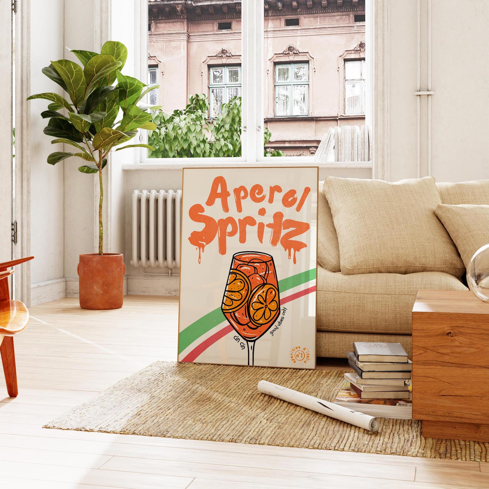 Aperol Spritz Print Cocktail Poster Retro Kitchen Decoration Kitchen ...