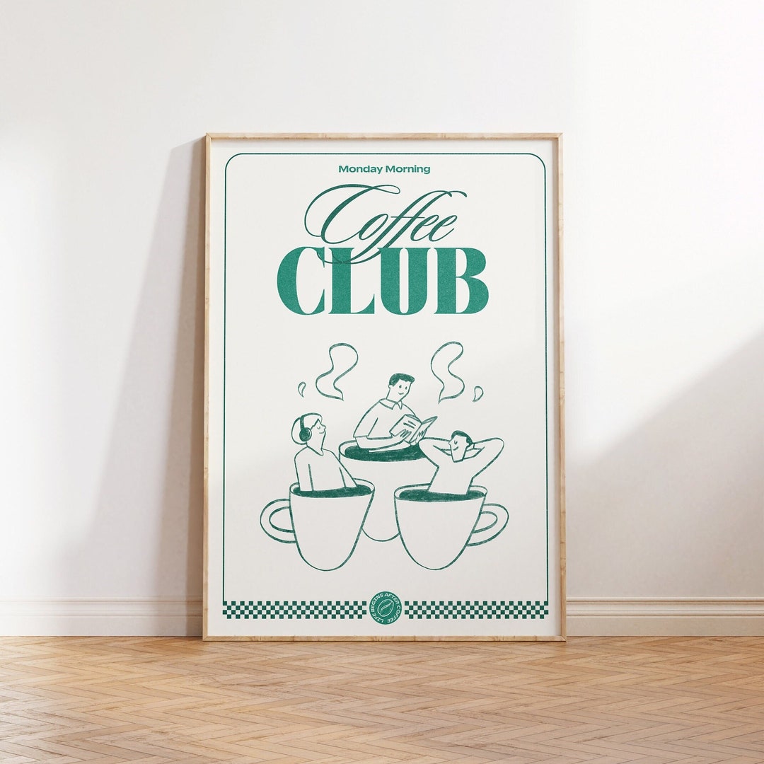 Coffee Print Retro Kaffee Poster, Kaffeeliebhaber Kunst, Kunstdruck ...