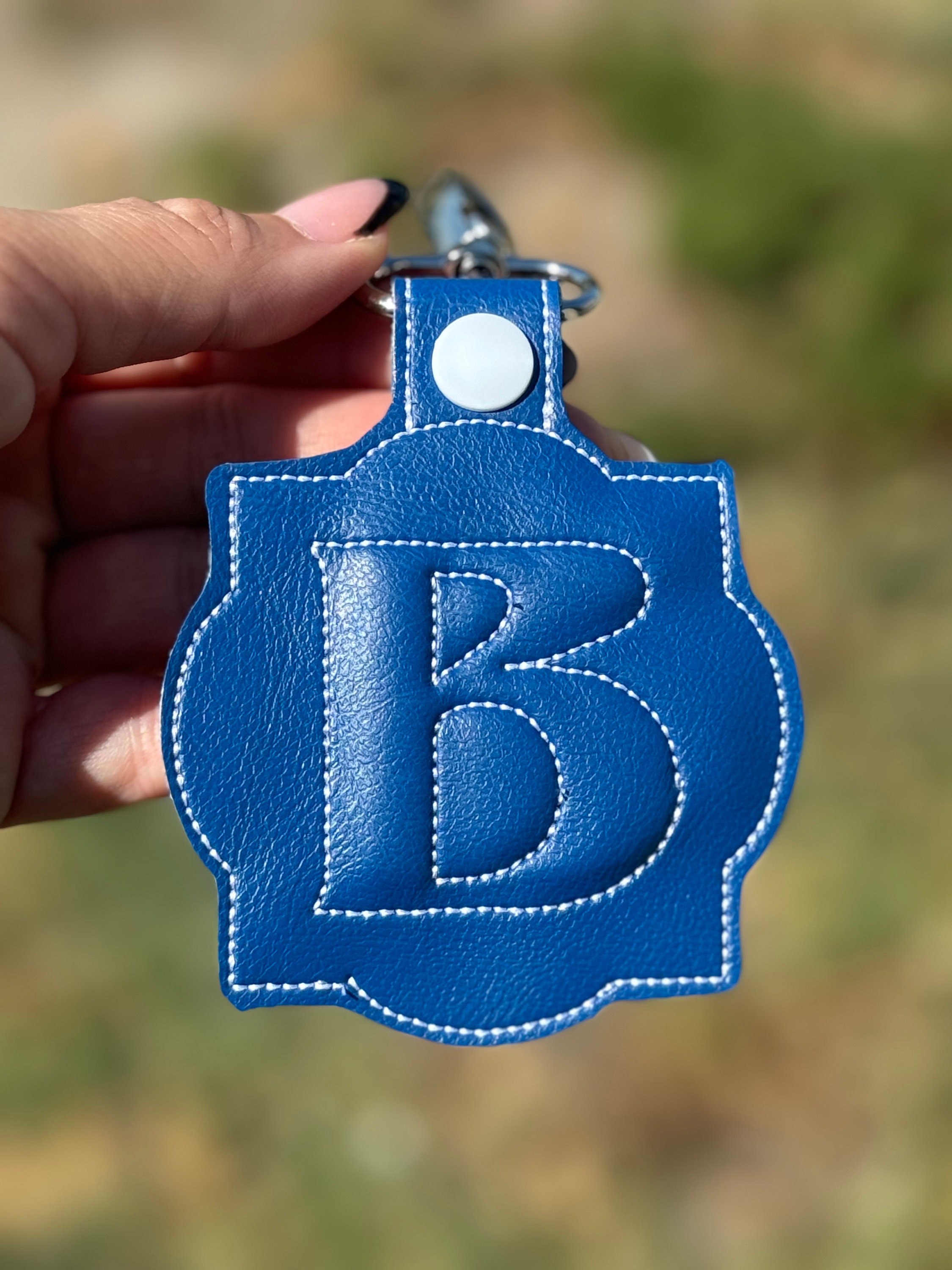 Faux Leather Puff Block Font Key Chains, Varsity Letters for Keychains ...