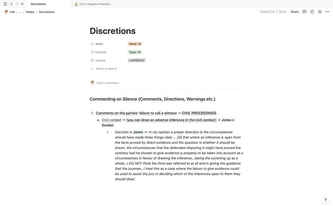 Law Notes Evidence Law Notion Law School Notes Colour Coded Law School ...