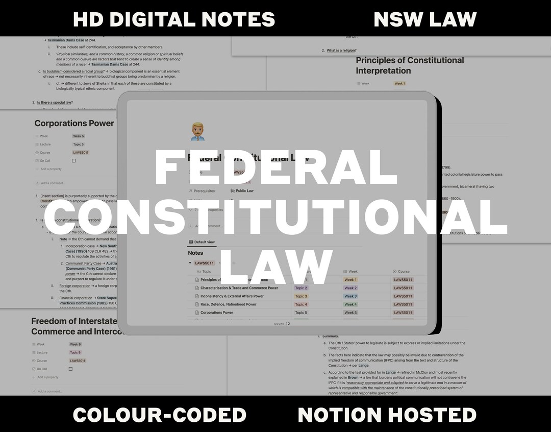 Law Notes Constitutional Law Notion Law School Notes Colour Coded Law ...