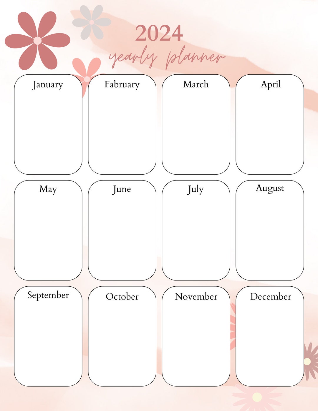 2024 Yearly Planner - Etsy