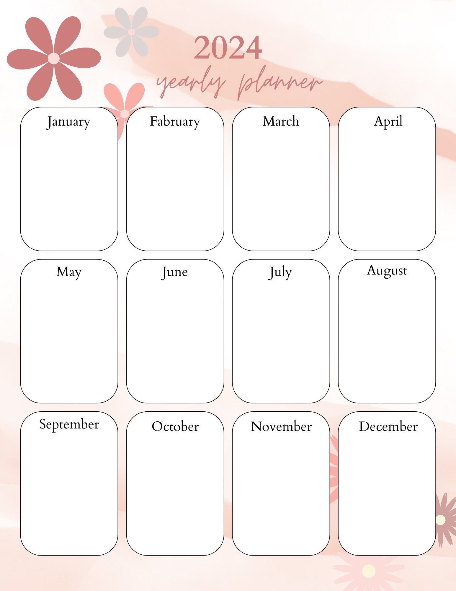 2024 Yearly Planner - Etsy