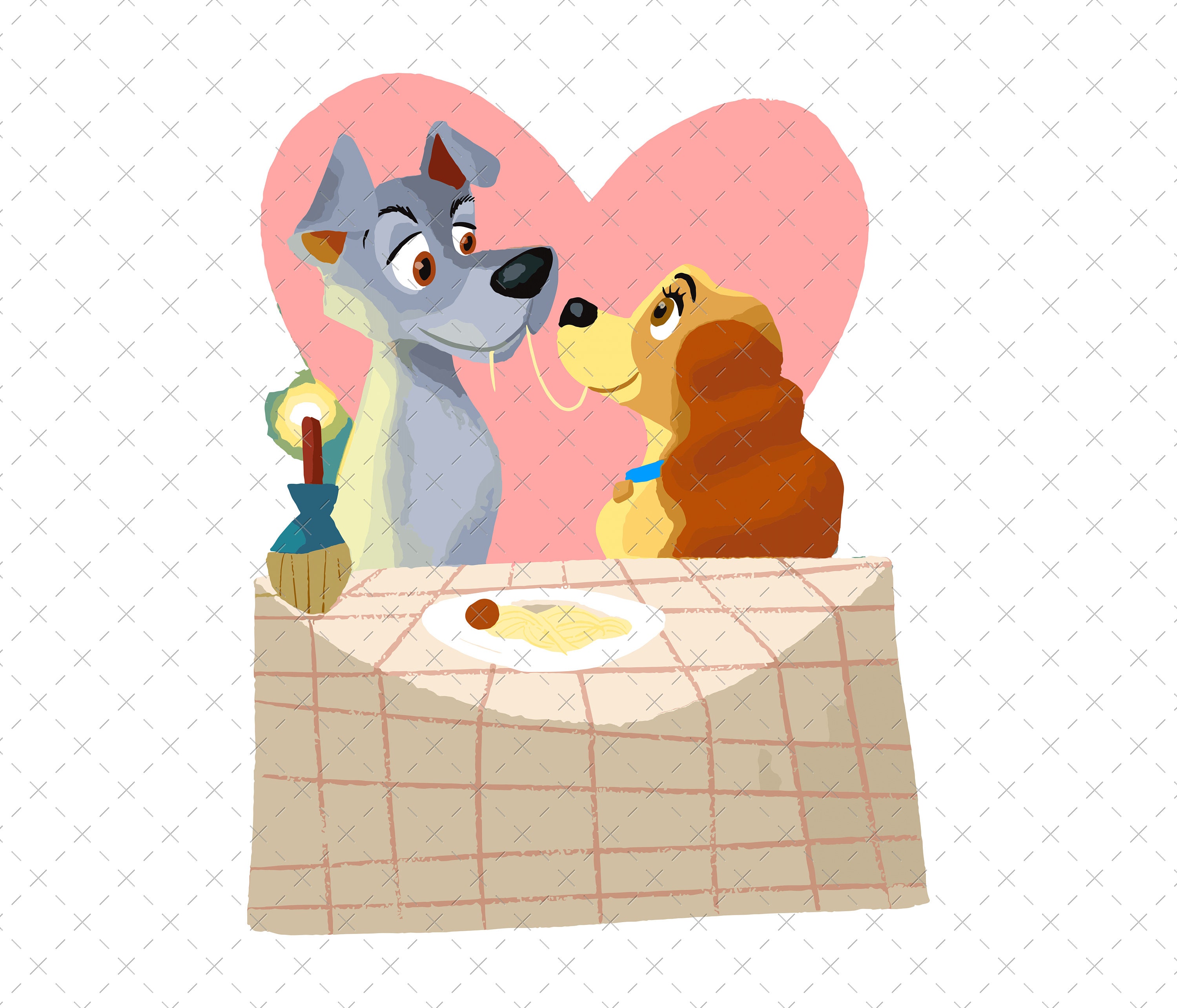 Lady and Tramp Dogs Png, Cute Dogs PNG, Lady and Tramp Svg, Lady and ...