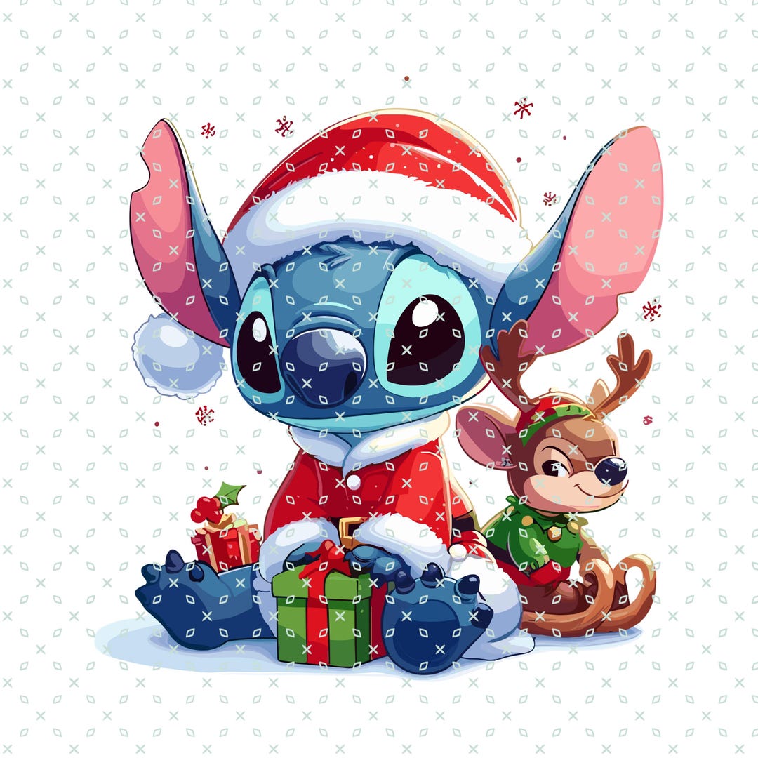 Santa Stitch Watercolor Splash, Merry Christmas Stitch Png, Christmas ...